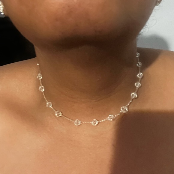 Jewelry | Vintage Y2k Invisible Cord Crystal Beaded Choker Necklace ...